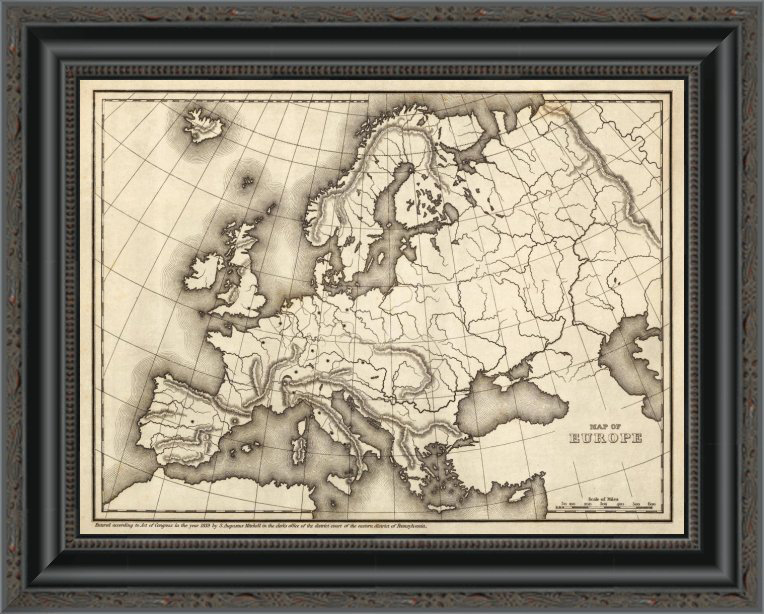 East Urban Home 'Map of Europe; 1839' Framed Print | Wayfair