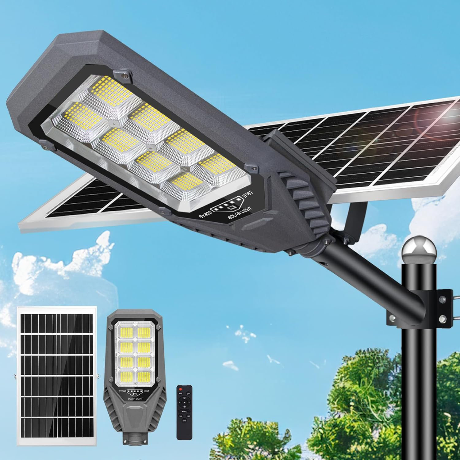 Co-t Commercial-Grade Solar Security Flood Lights Outdoor IP67 ...