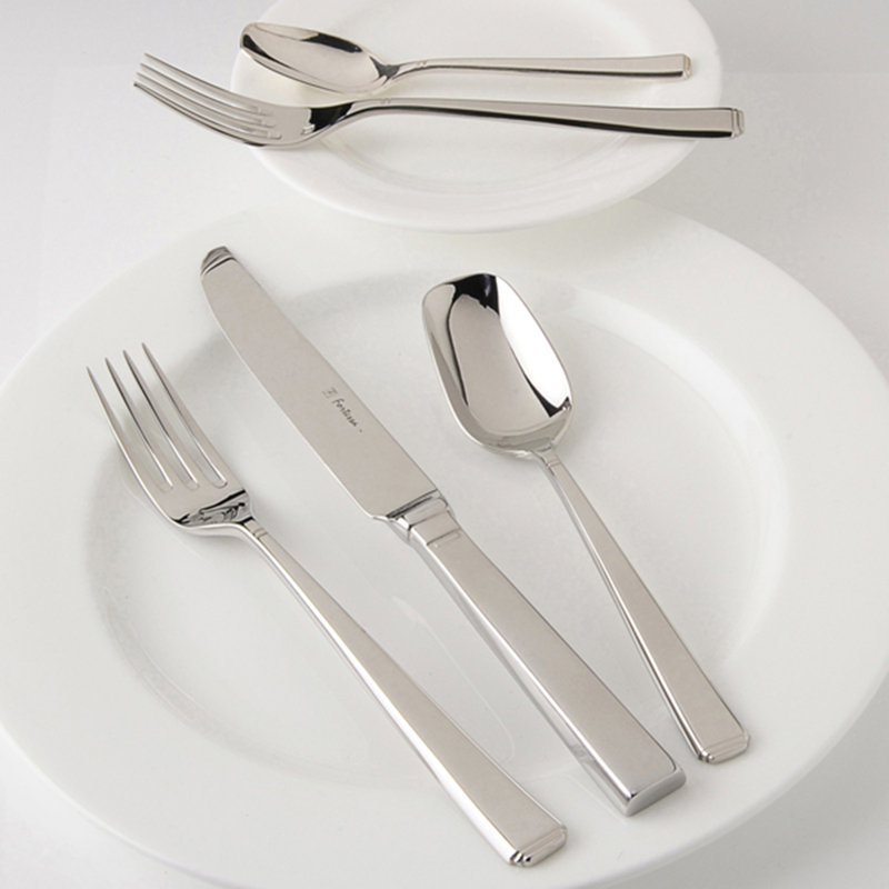 Fortessa Scalini 5 Piece 18/10 Stainless Steel Flatware Set, Service ...