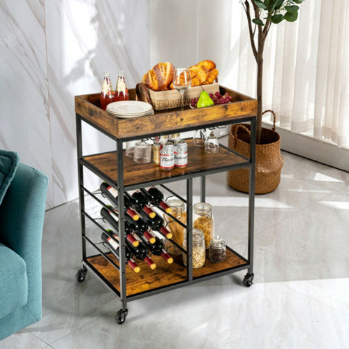 Wayfair | Removable Serving Tray Bar Carts You'll Love in 2023