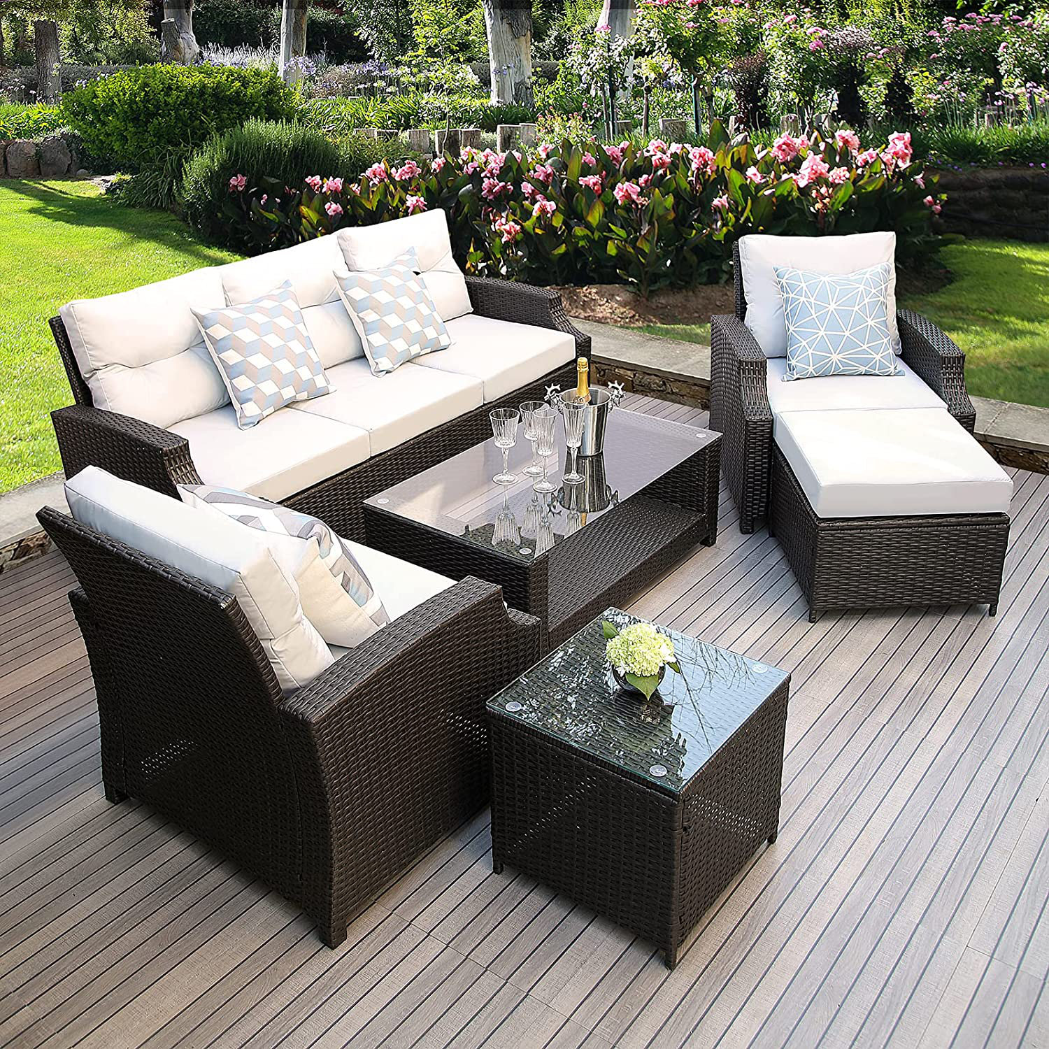 ClassicLiving Coopertown 6 - Person Seating Group with Cushions ...