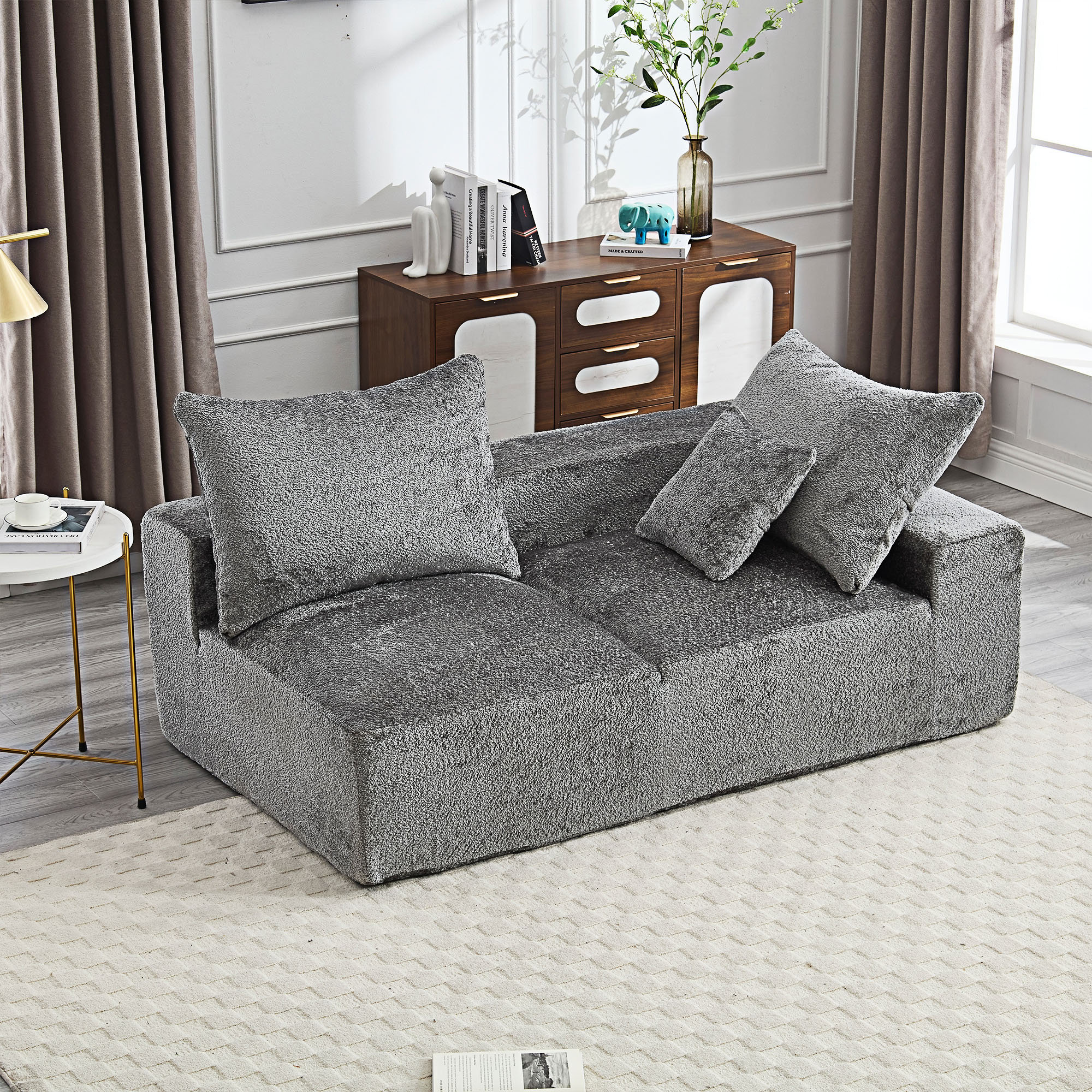 Orren Ellis Fabric Two-Person Design Sofa | Wayfair