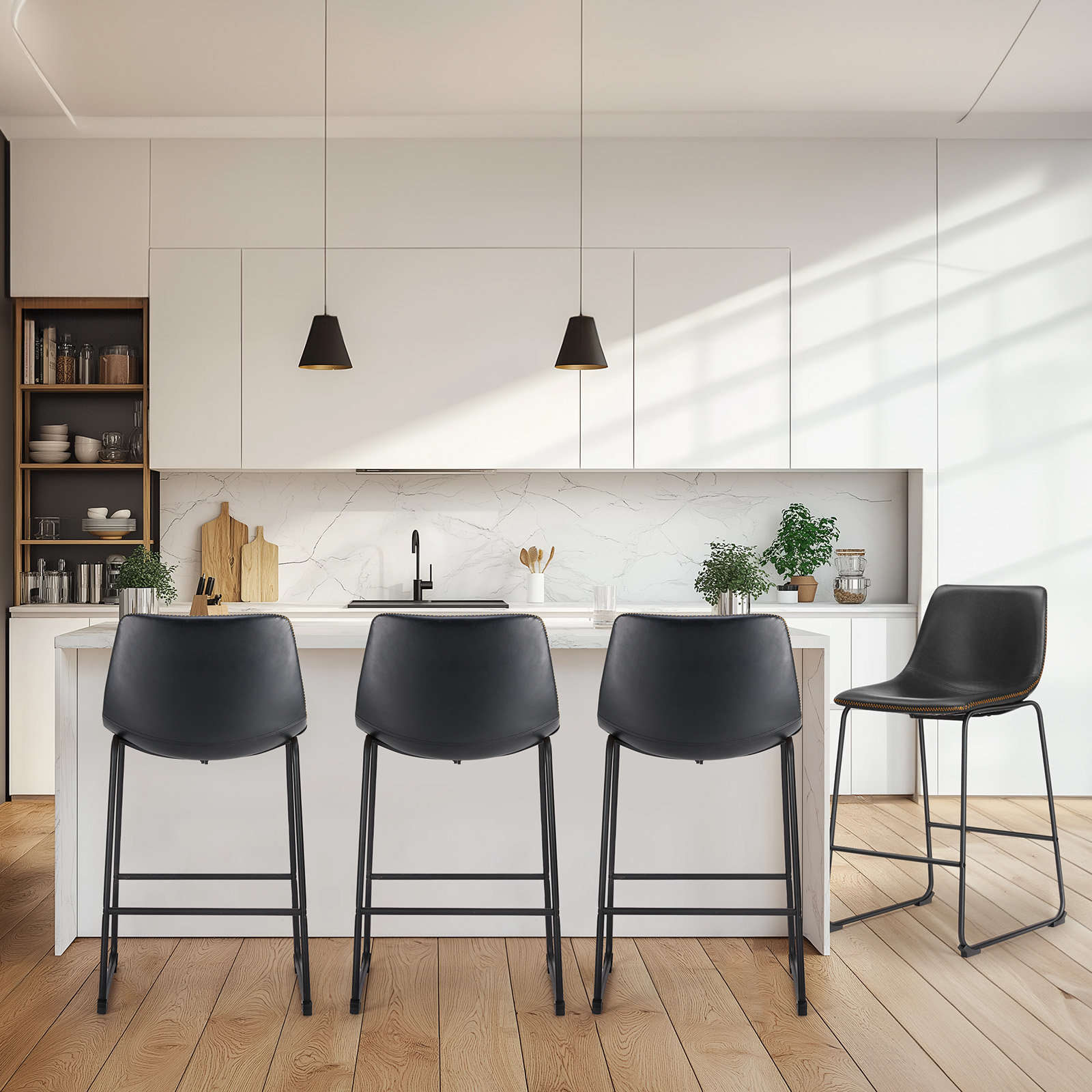 17 Stories Modern 26" Upholstered Dining Chair Bar & Counter Stool ...