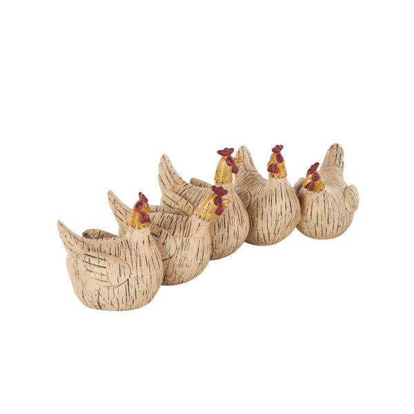 August Grove® Cole And Grey Polystone Chicken Decorative Sculpture With ...