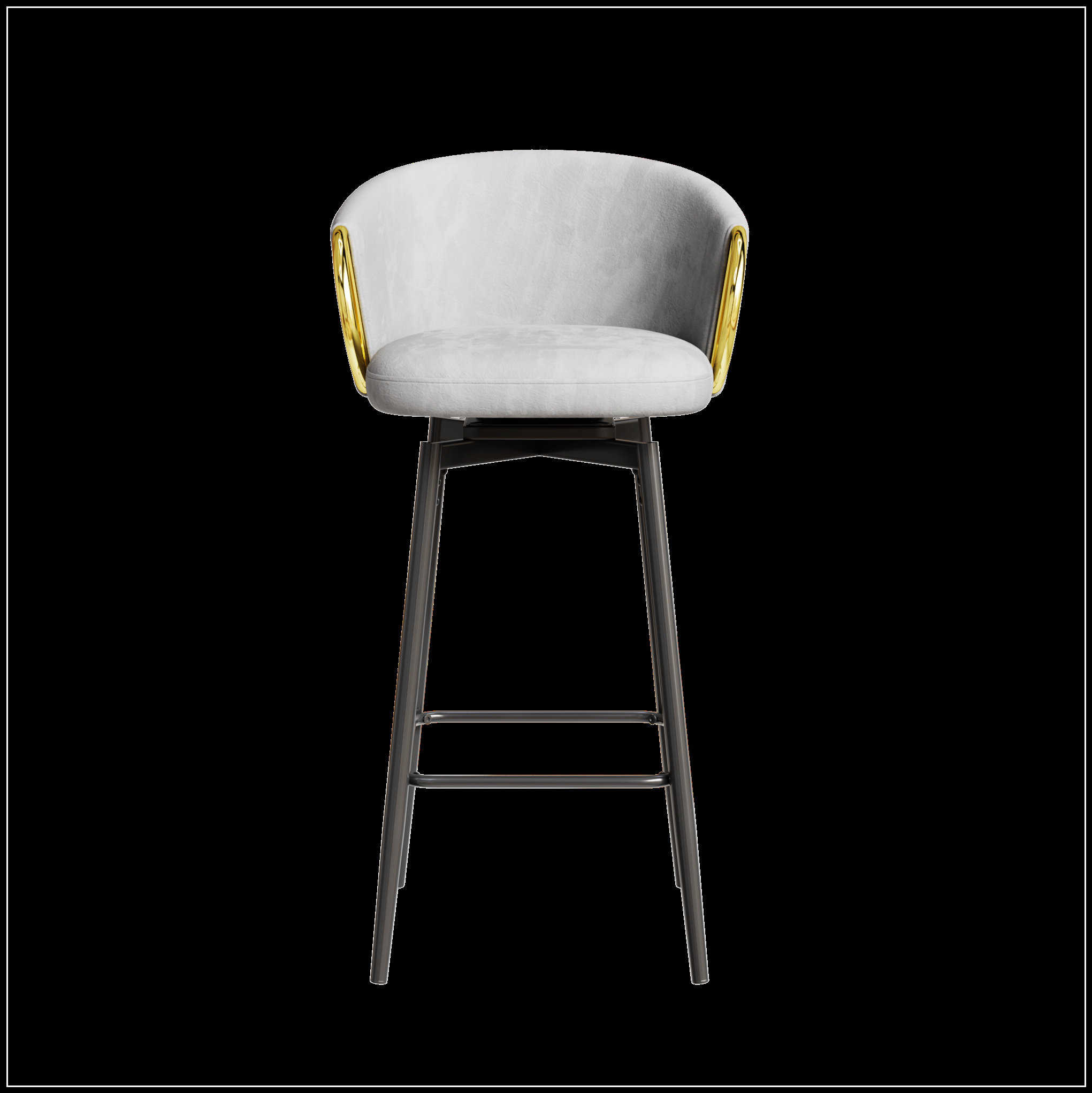Ivy Bronx 30 Inch Modern Swivel Bar Chairs Set of 2, Comfortable Velvet ...