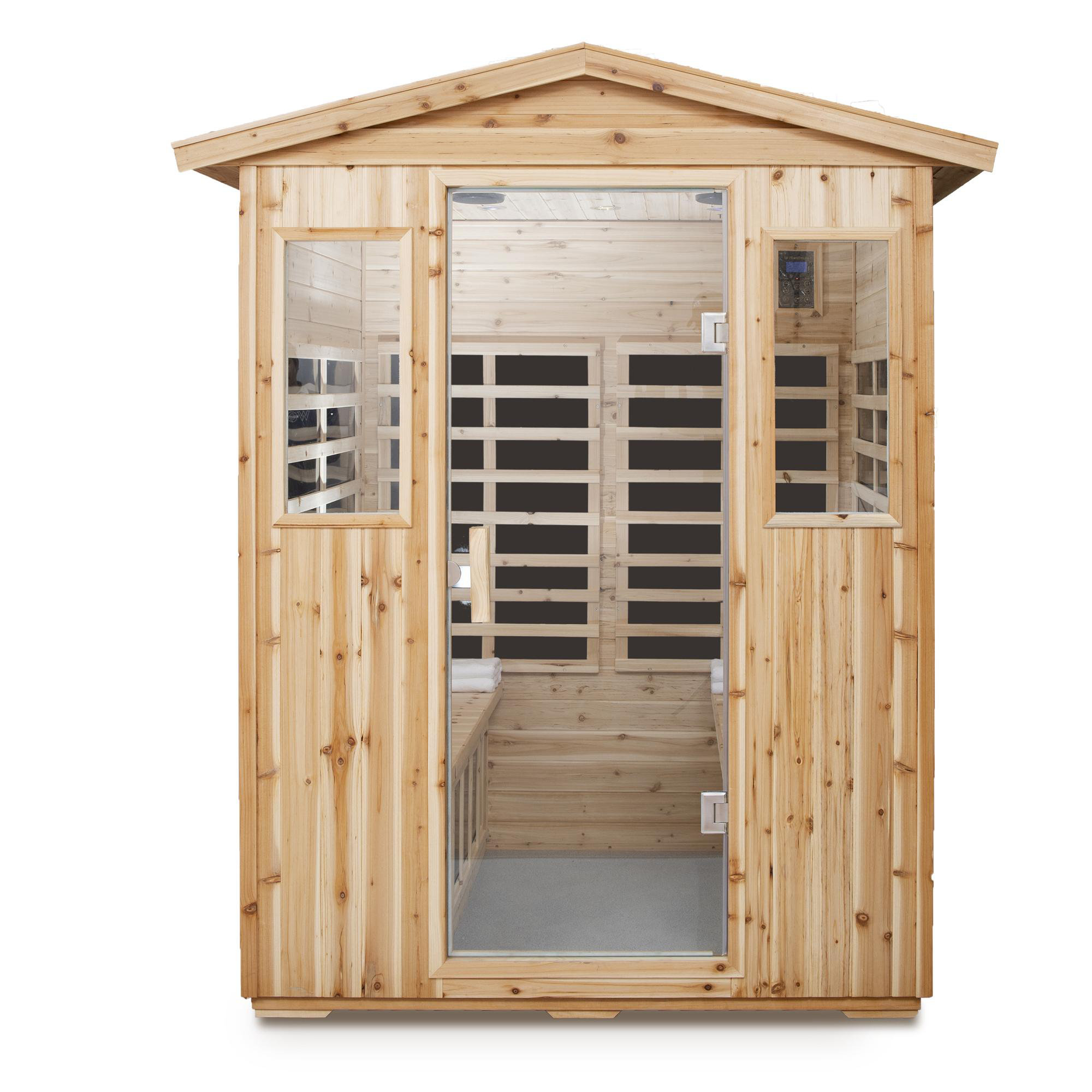 MJ RENOVATION GROUP LLC Four person Old fir Far-infrared outdoor sauna ...