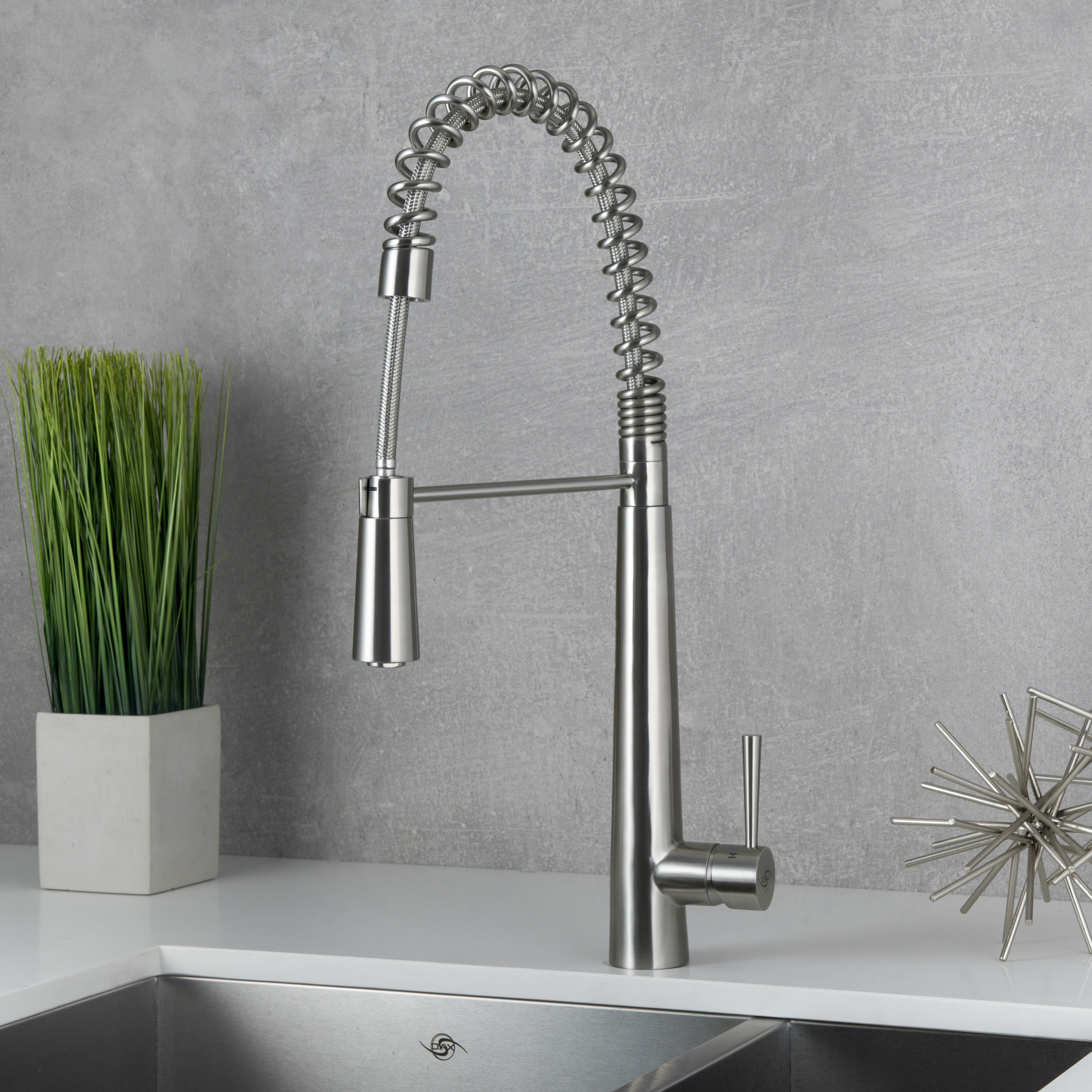 DAX Pull Down Single Handle Kitchen Faucet - Wayfair Canada