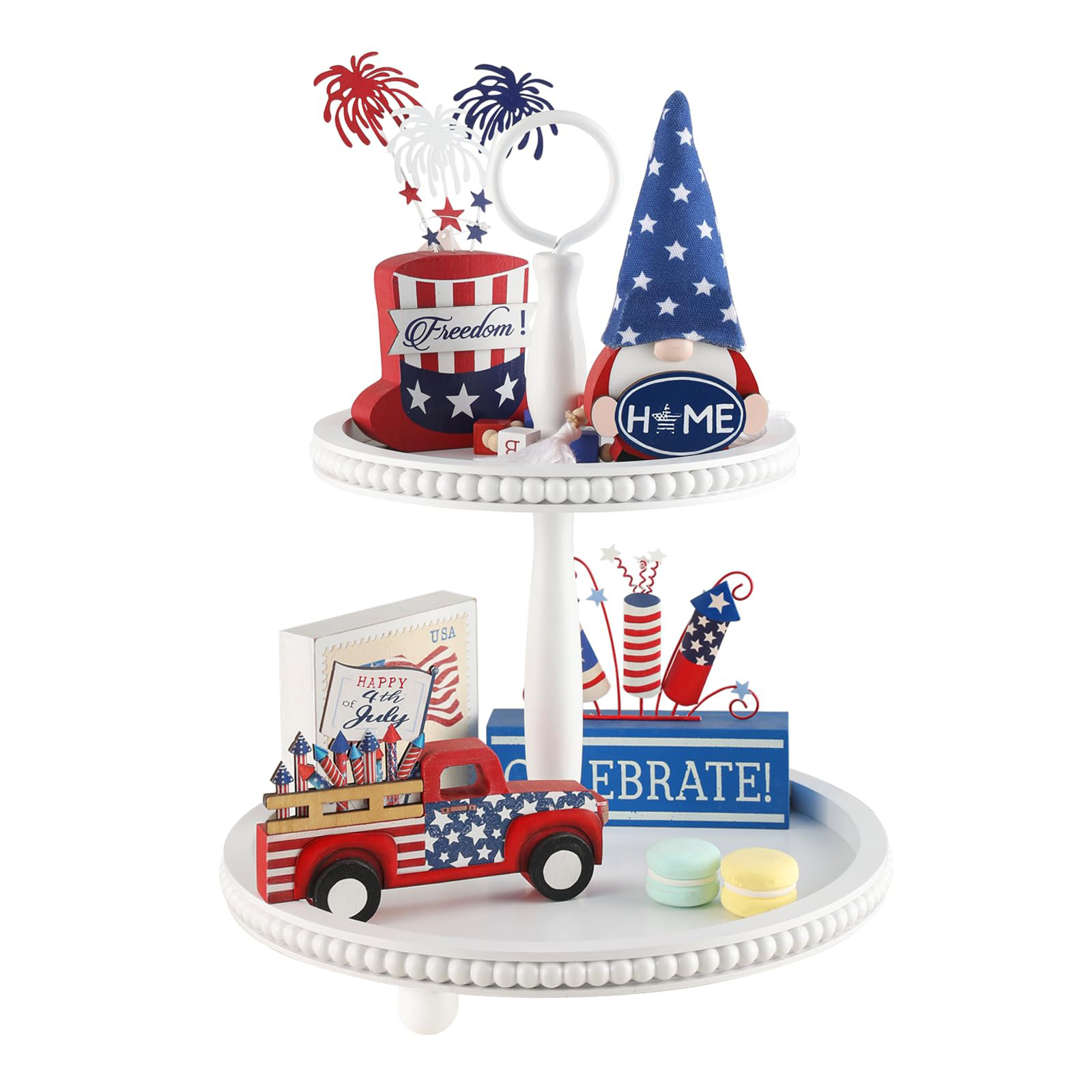 One Allium Way Support de plateau perlé à plusieurs niveaux, plateau ...