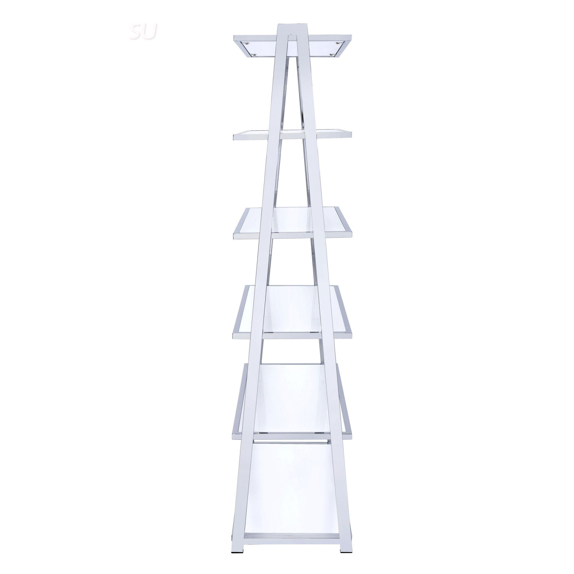 Wrought Studio™ Modern Chrome Bookshelf With 6 High Gloss Shelves For ...