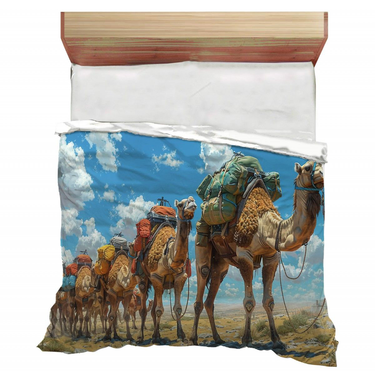 VisionDecor Camel Train Bedding Artwork Comforter Traveling Group | Wayfair