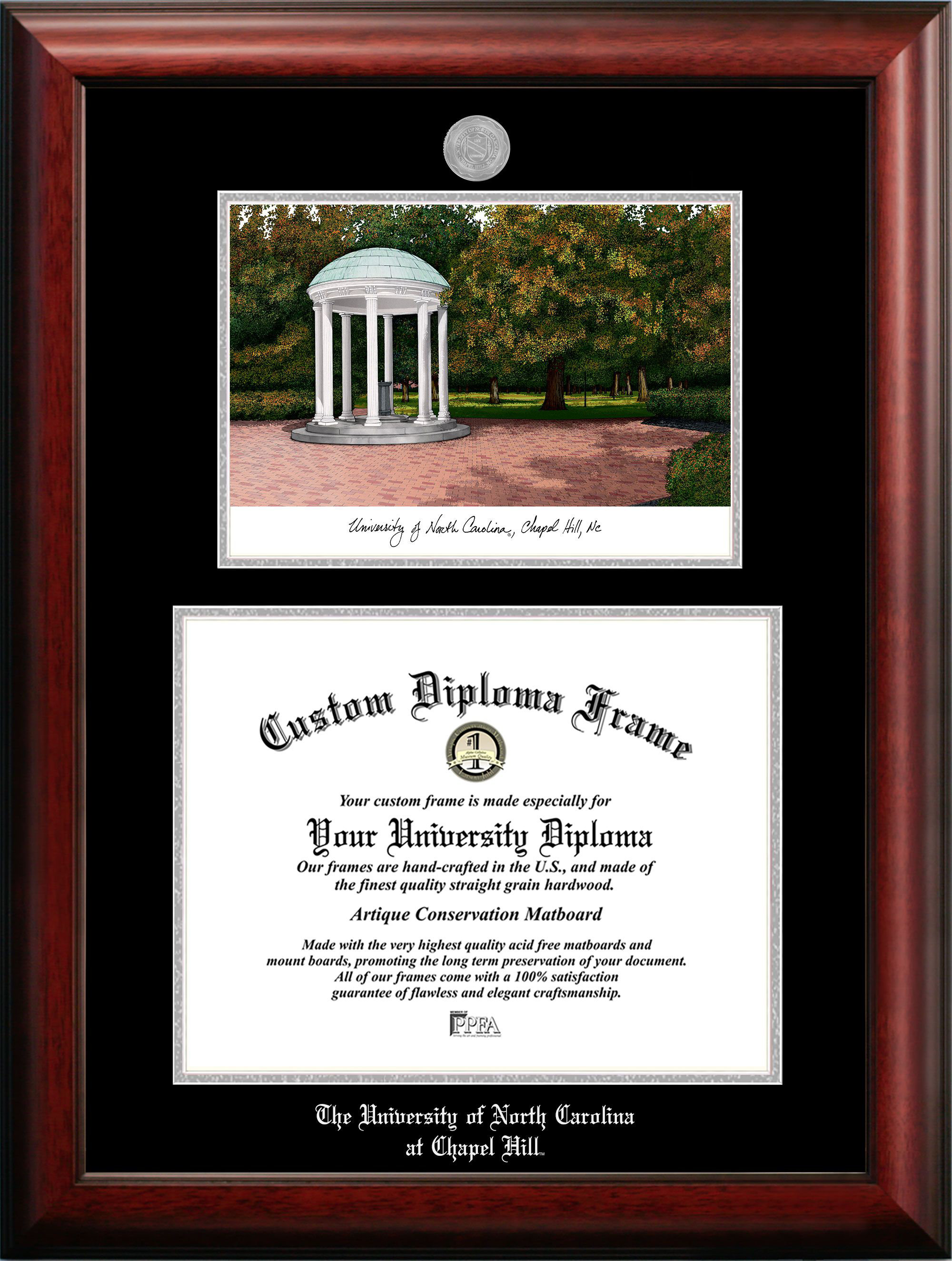 Campus Images NCAA UNC Chapel Hill Gold Embossed Diploma with Campus ...