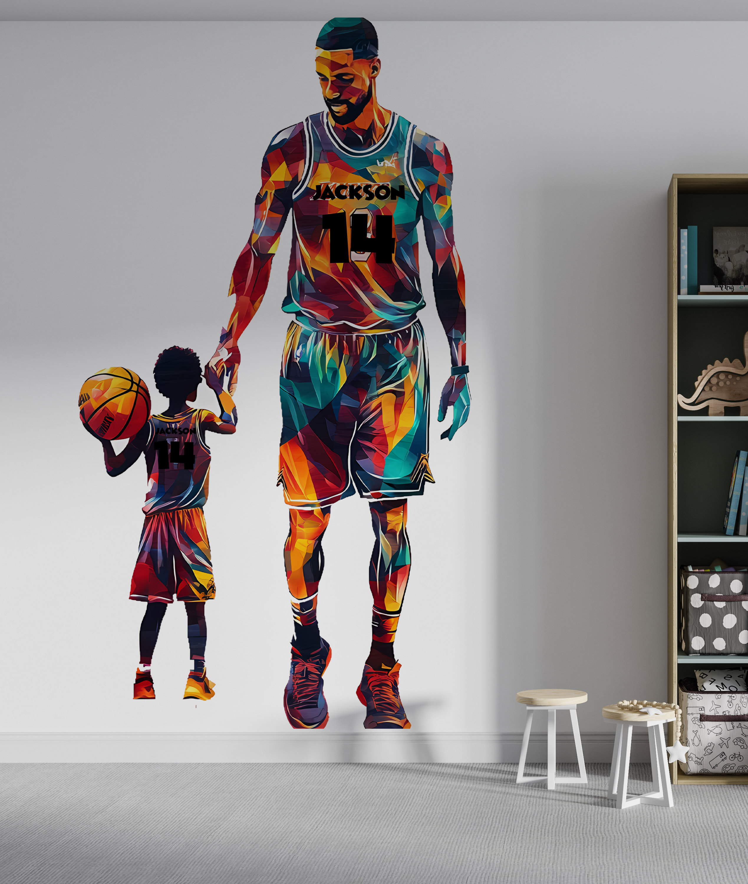 Stickalz Custom Basketball Vinyl Wall Sticker – Personalized Name ...