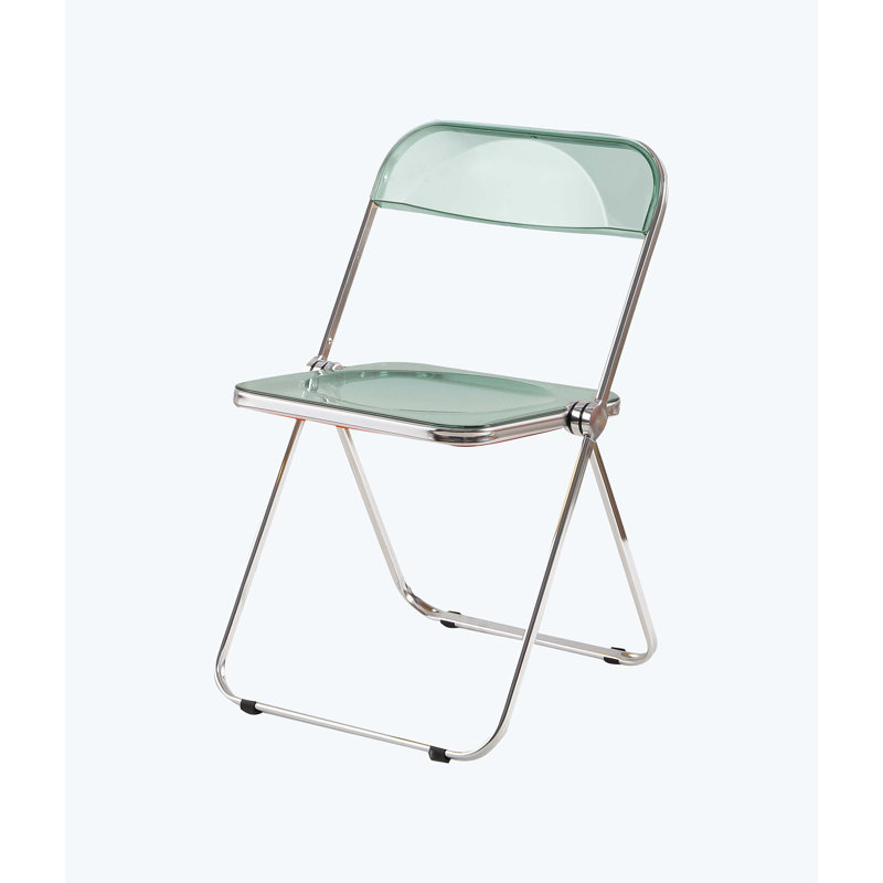 Inbox Zero Folding blue-green Chair Transparent Chairs-Ghost Stackable ...
