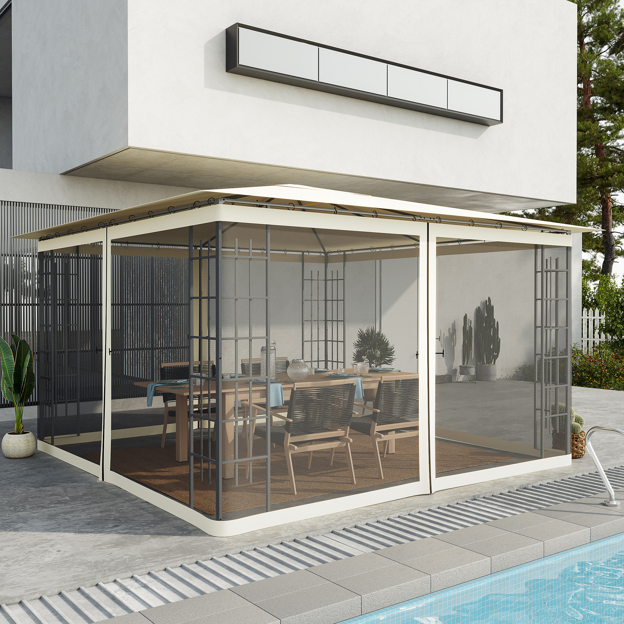 SHANRUGUOJI Outsunny Universal Replacement Mesh Sidewall Netting For ...