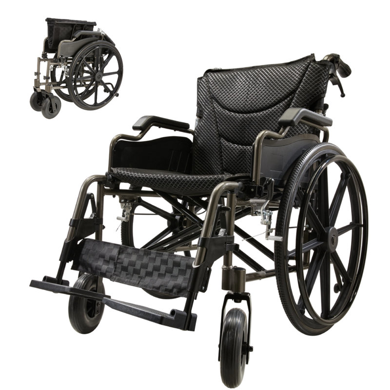 JINSHOUSHI Aluminum Alloy Transport Wheelchair. 18" Seats. With front ...