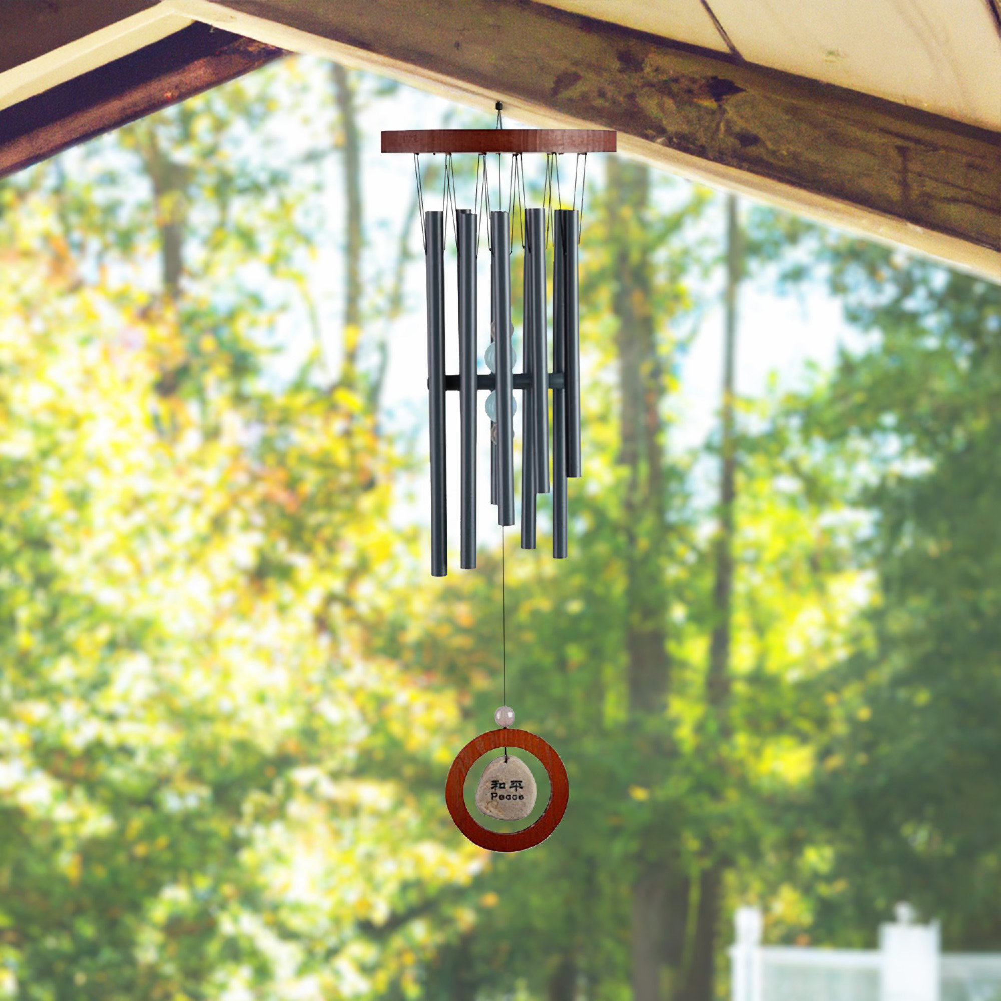 Arlmont & Co. Redona 28" Long Traditional Wooden Round Top Black Tube ...