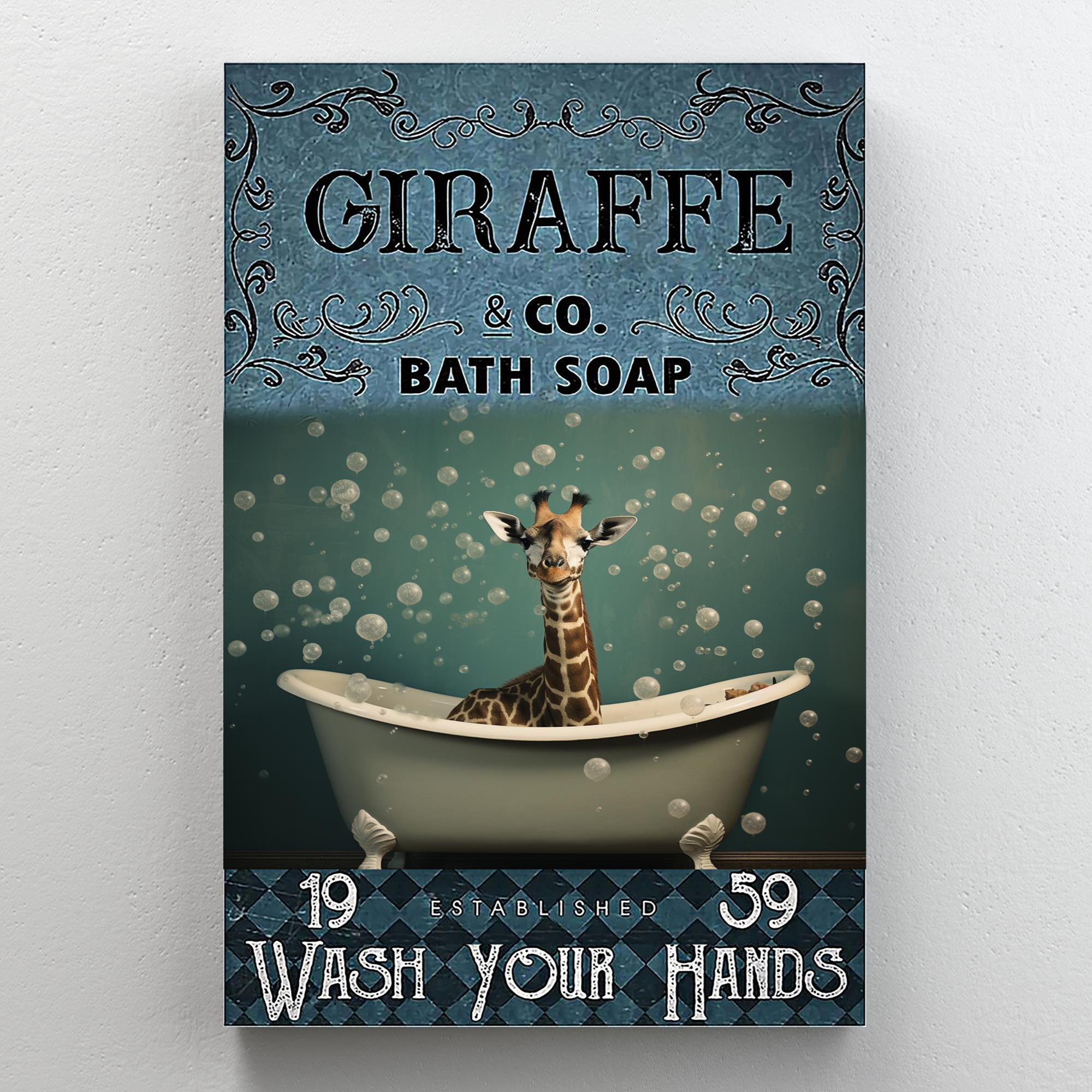 Trinx Laguer Giraffe Bath Soap 2 On Canvas Graphic Art | Wayfair