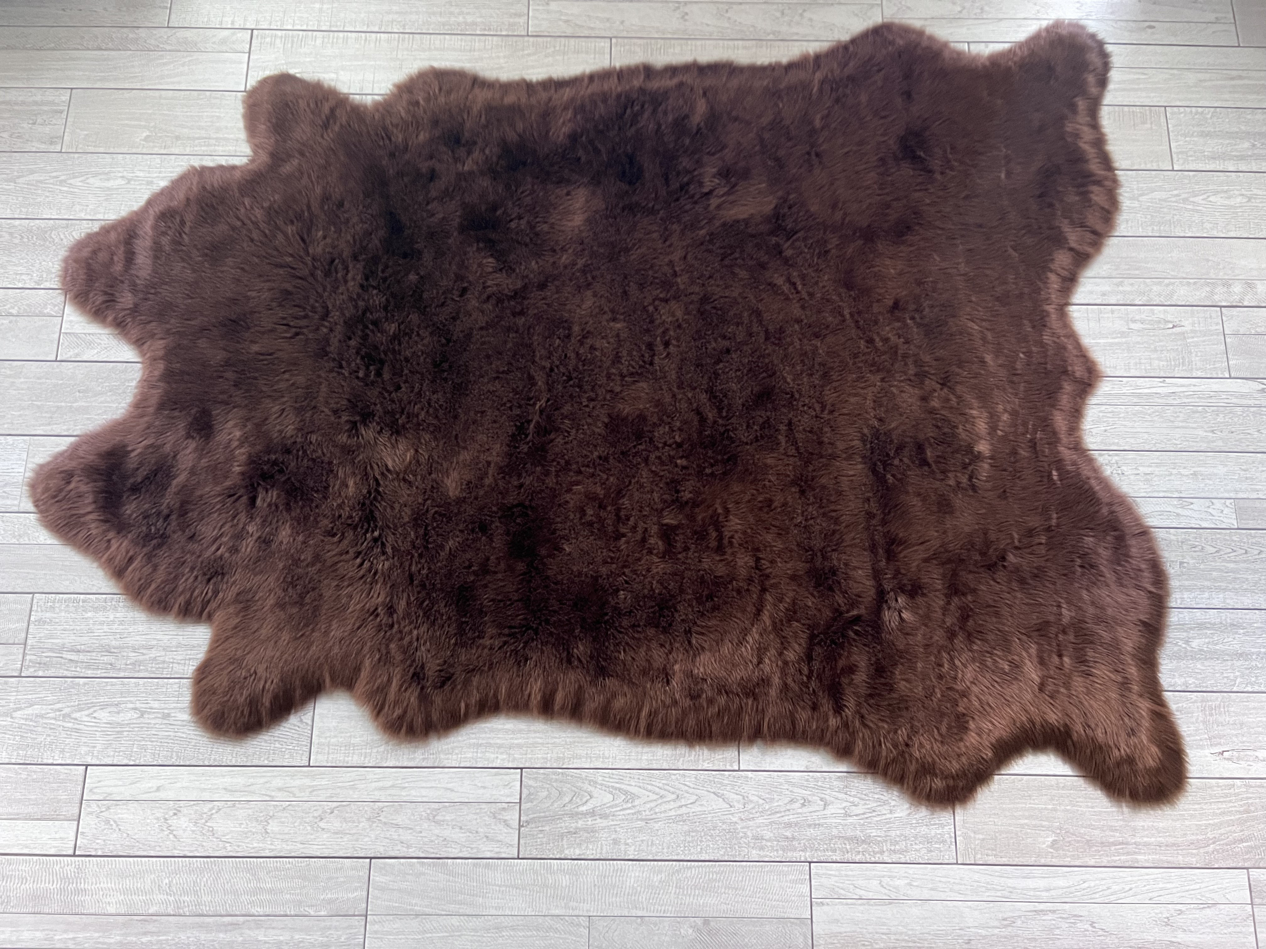 Spectrum Rugs Faux Bison Skin Fur Shag Area Rug in Brown & Reviews ...