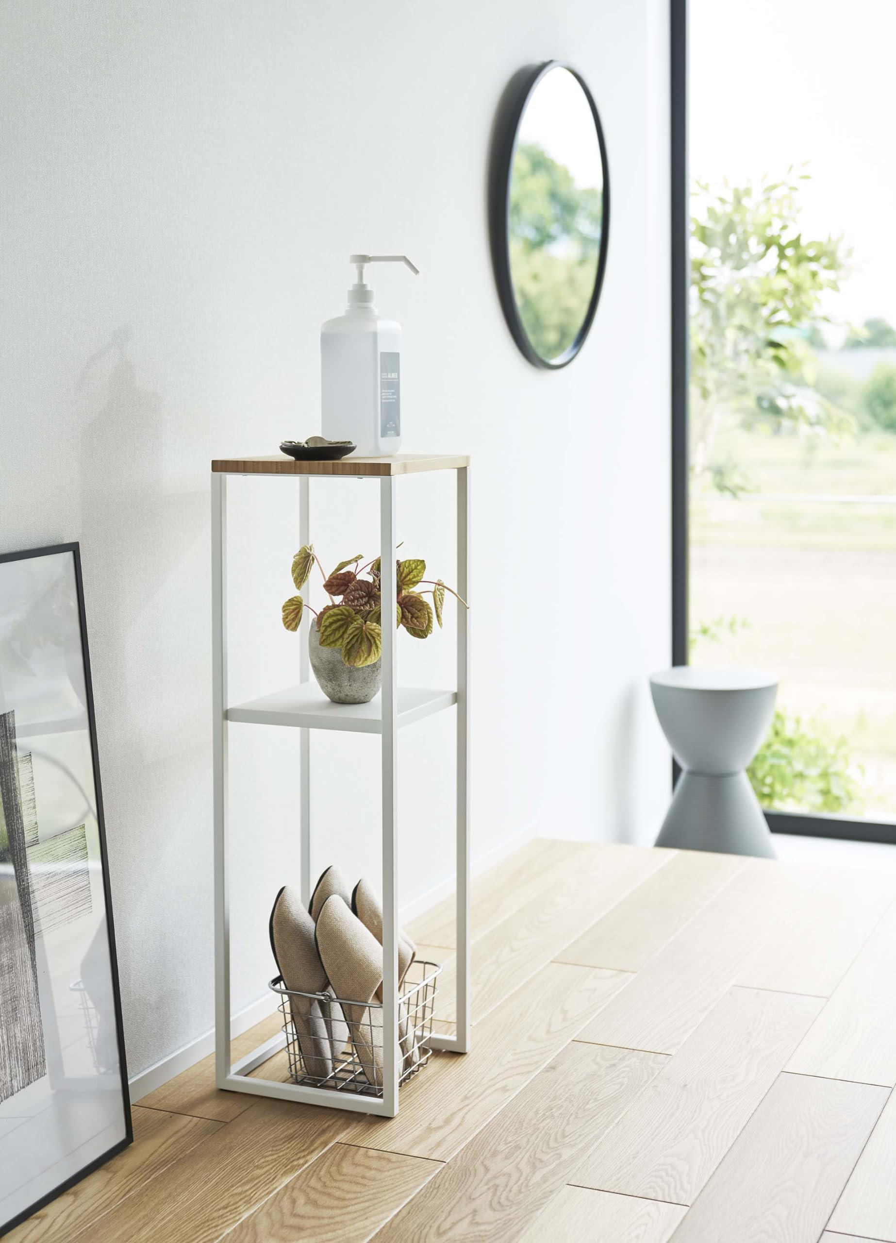 17 Stories Two-Tier Display & Corner Storage Shelf, Entryway Or Bedside ...