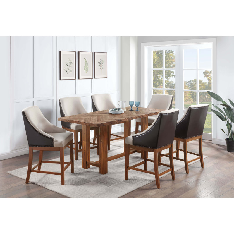 Millwood Pines Eugonda Rectangular Counter Height Table In Brown | Wayfair