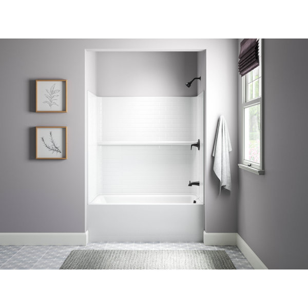 Sterling by Kohler Forum Traverse 60" X 36" Vikrell Bath/Shower With ...