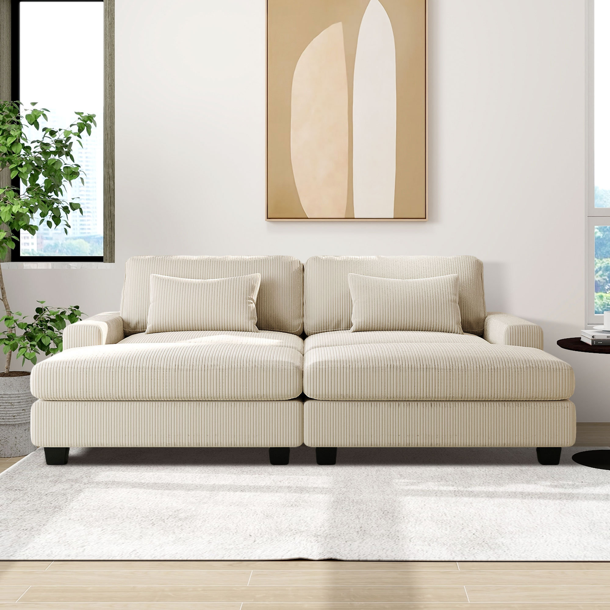 Brayden Studio® Deaven 90.6'' Square Arms Loveseat Sofa | Wayfair