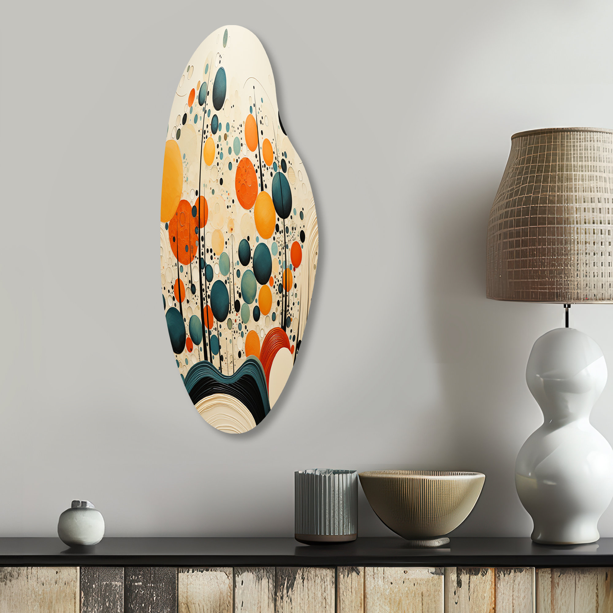 East Urban Home Orange Mid Century Organic Harmony II - Abstract ...