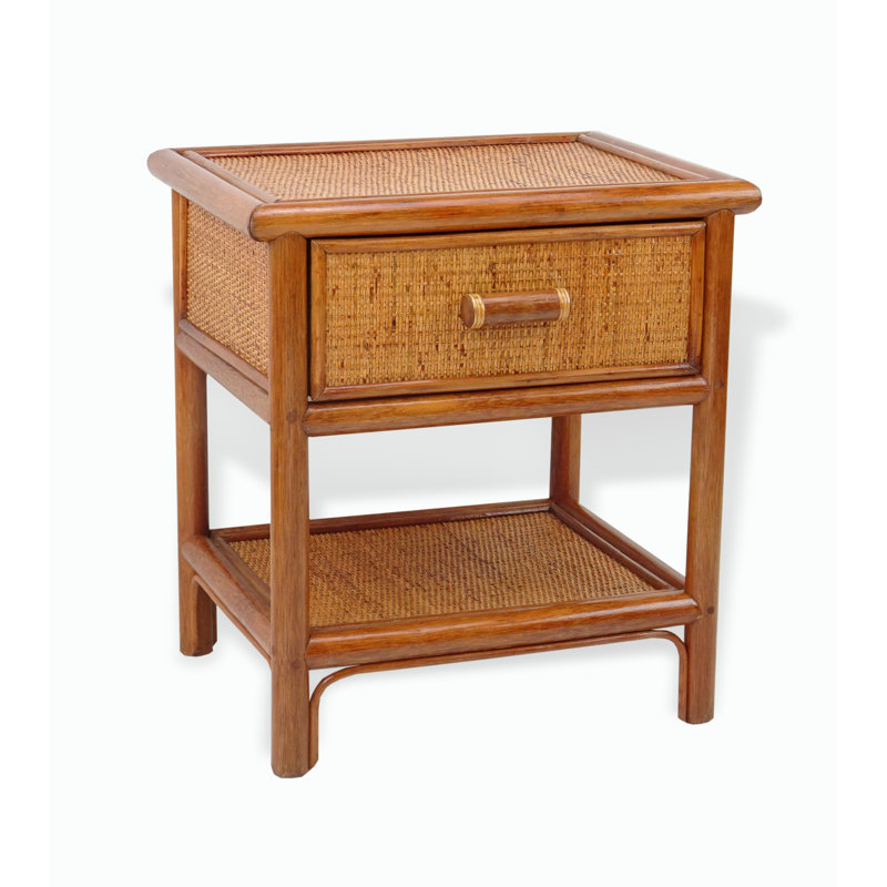 Bay Isle Home™ Coffeng Pompano 1 - Drawer Rattan/Wicker Nightstand in ...