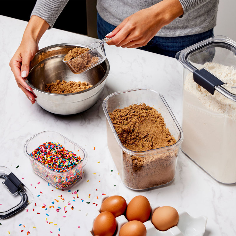 Rubbermaid Brilliance Plastic Food Storage Pantry Baking Set of 3 ...