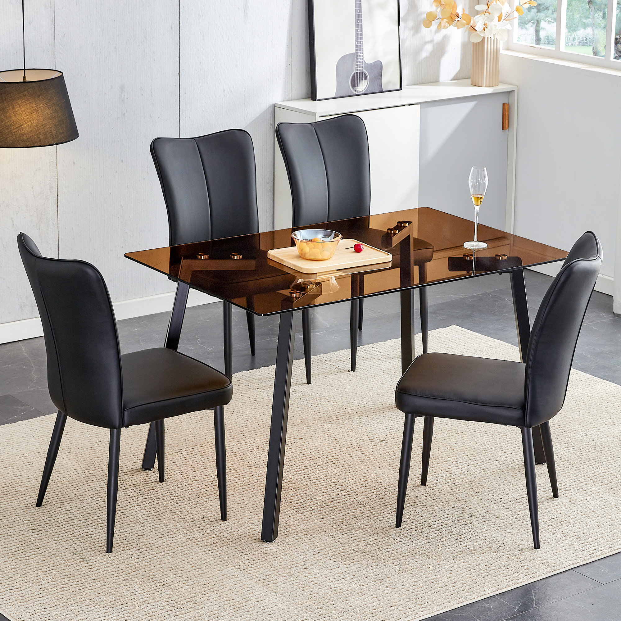 Ivy Bronx Lecy Rectangular 31.5'' L x 51.18'' W Restaurant Dining Set ...