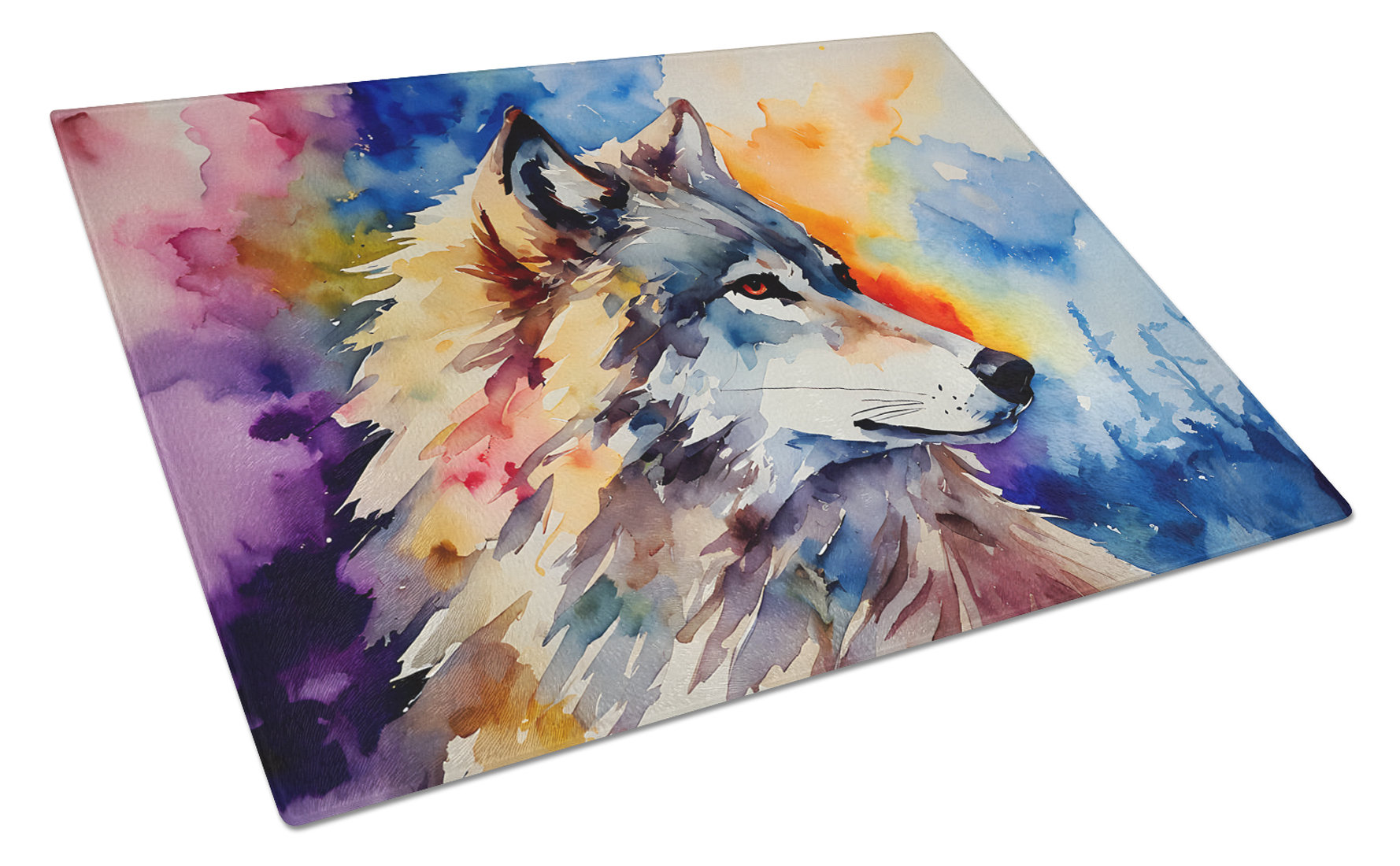 Caroline's Treasures Wolves Wolf Glass Cutting Board Large | Wayfair