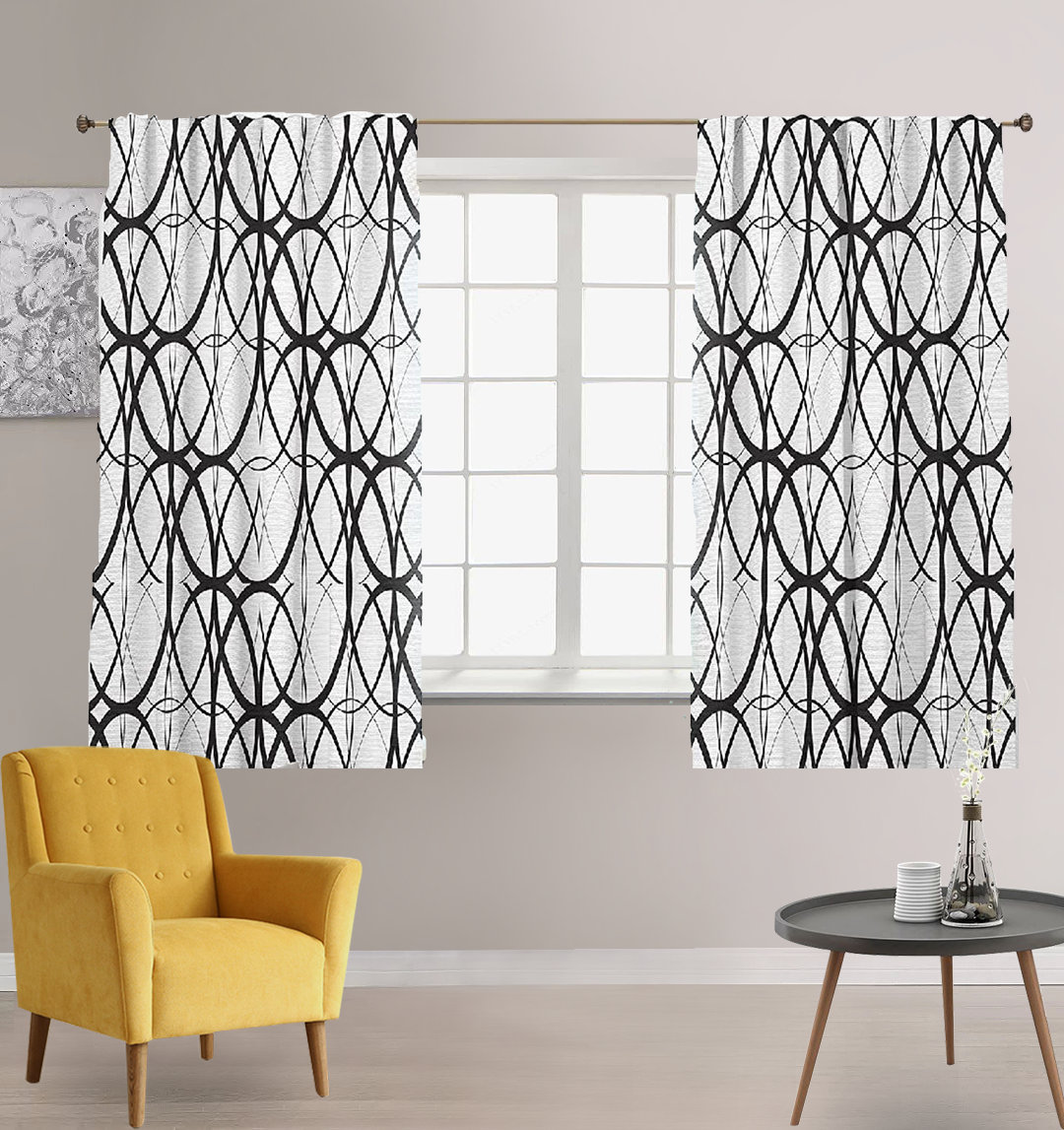 Paracity Geometric Blackout Thermal Rod Pocket Curtain Panels | Wayfair