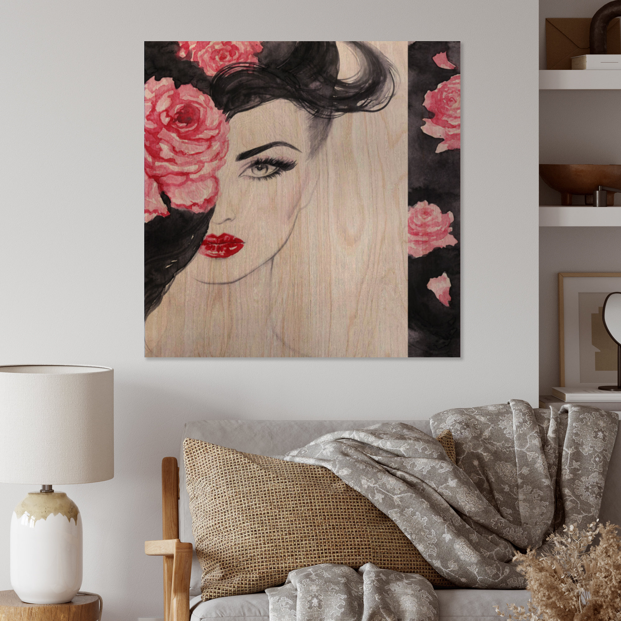 House of Hampton® Elegant Fashion Woman III - Glam Print on Wood | Wayfair