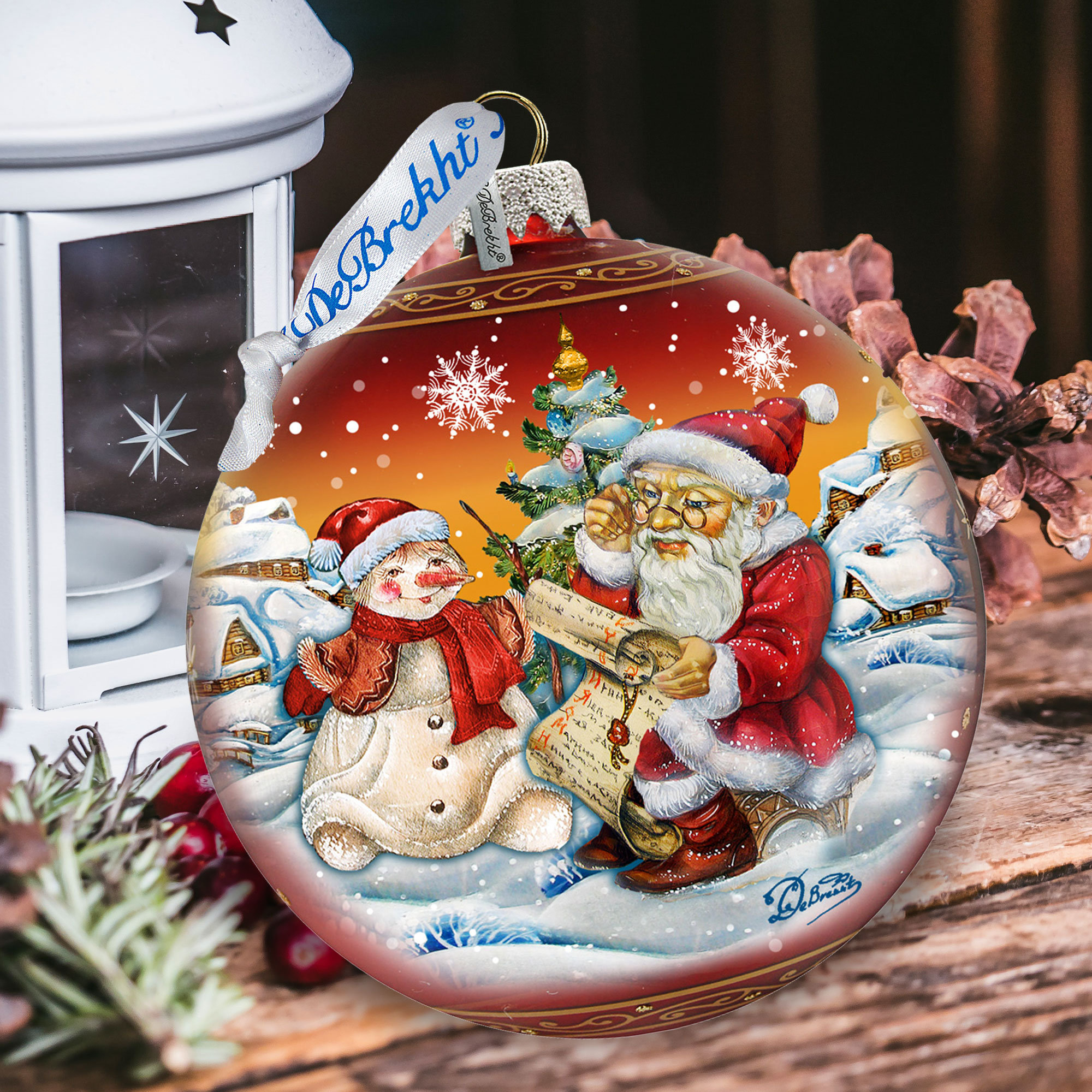 G Debrekht Holiday Splendor Santa's List Oversized Limited Edition Ball ...