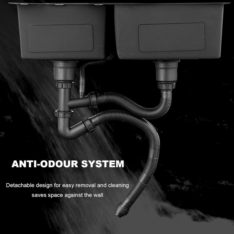 MEJE 30.75'' L Drop-In Double Bowl Stainless Steel Kitchen Sink ...