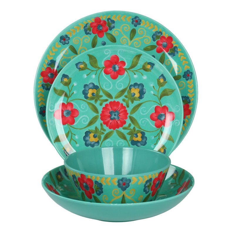 Laurie Gates Melamine Dinnerware Set - Service for 4 | Wayfair