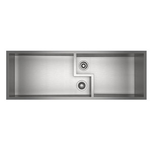 Rohl Culinario 50" Double Bowl Stainless Steel Chef/Work Station Sink ...