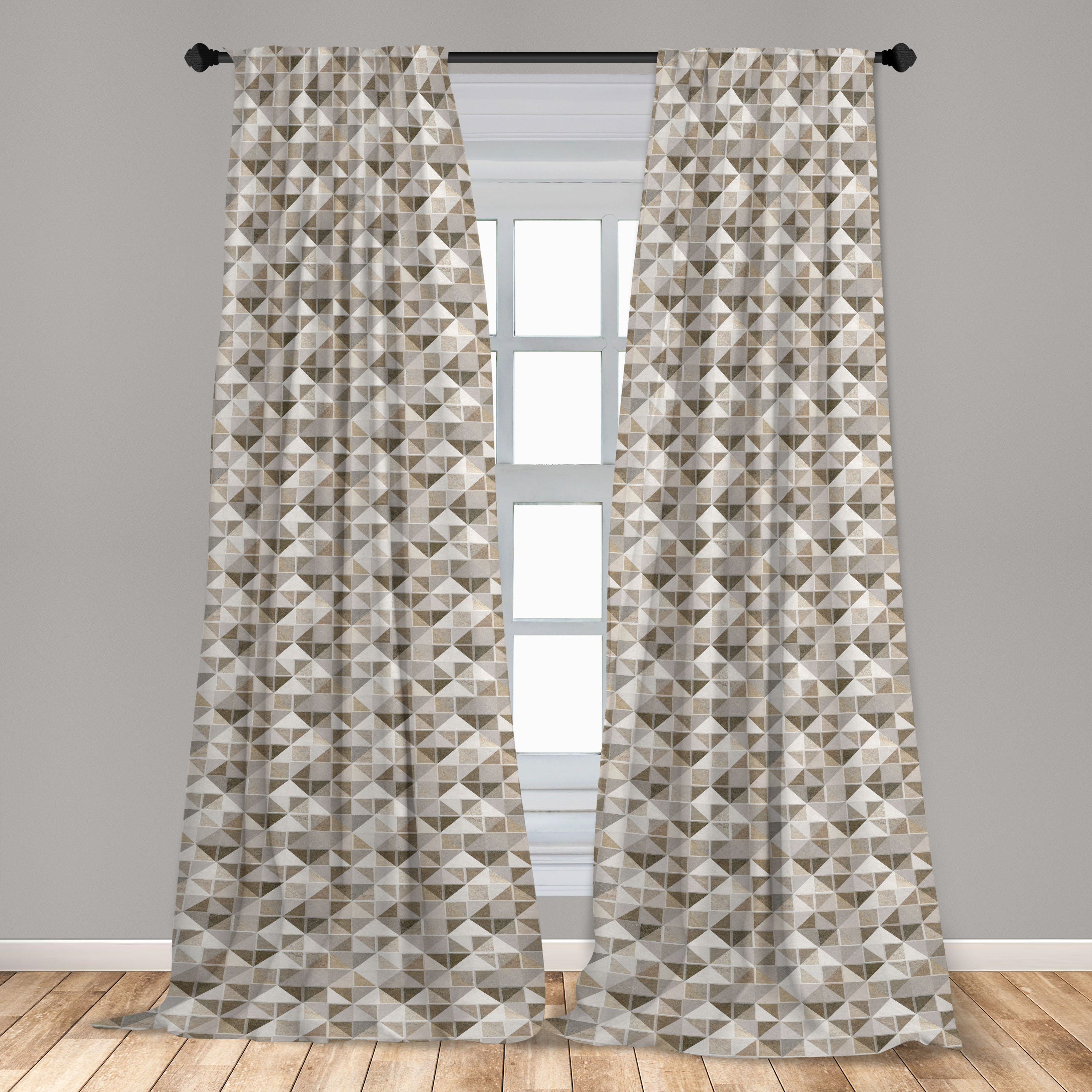 East Urban Home Mosaic Curtains Wall Art Geometric Square Pair of ...