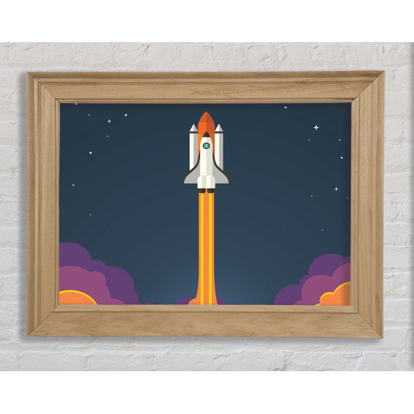 Bright Star Rocket Ship Into Space - Single Picture Frame Art Prints ...