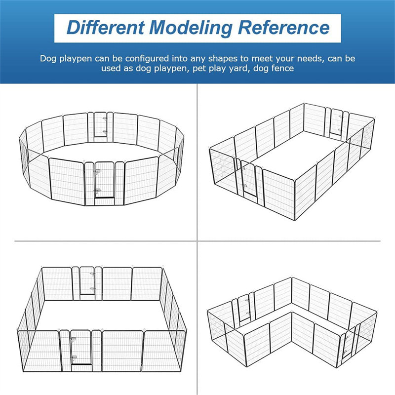 YATNUO 8 Panel Metal Exercise Pen With Pet Door & Reviews | Wayfair