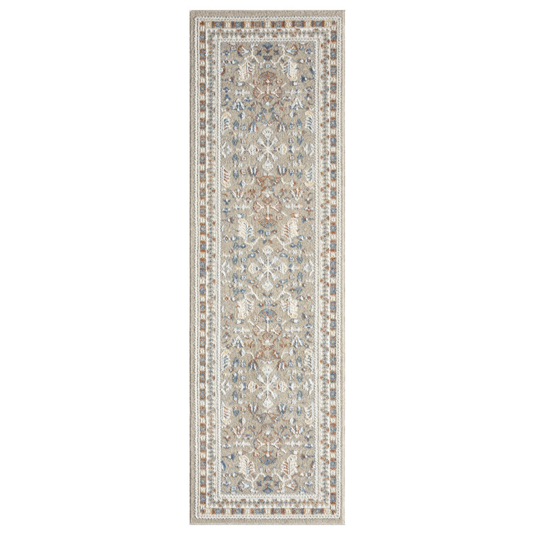 Evette Rios Vista Traditional Floral Filigree Indoor Machine Washable ...