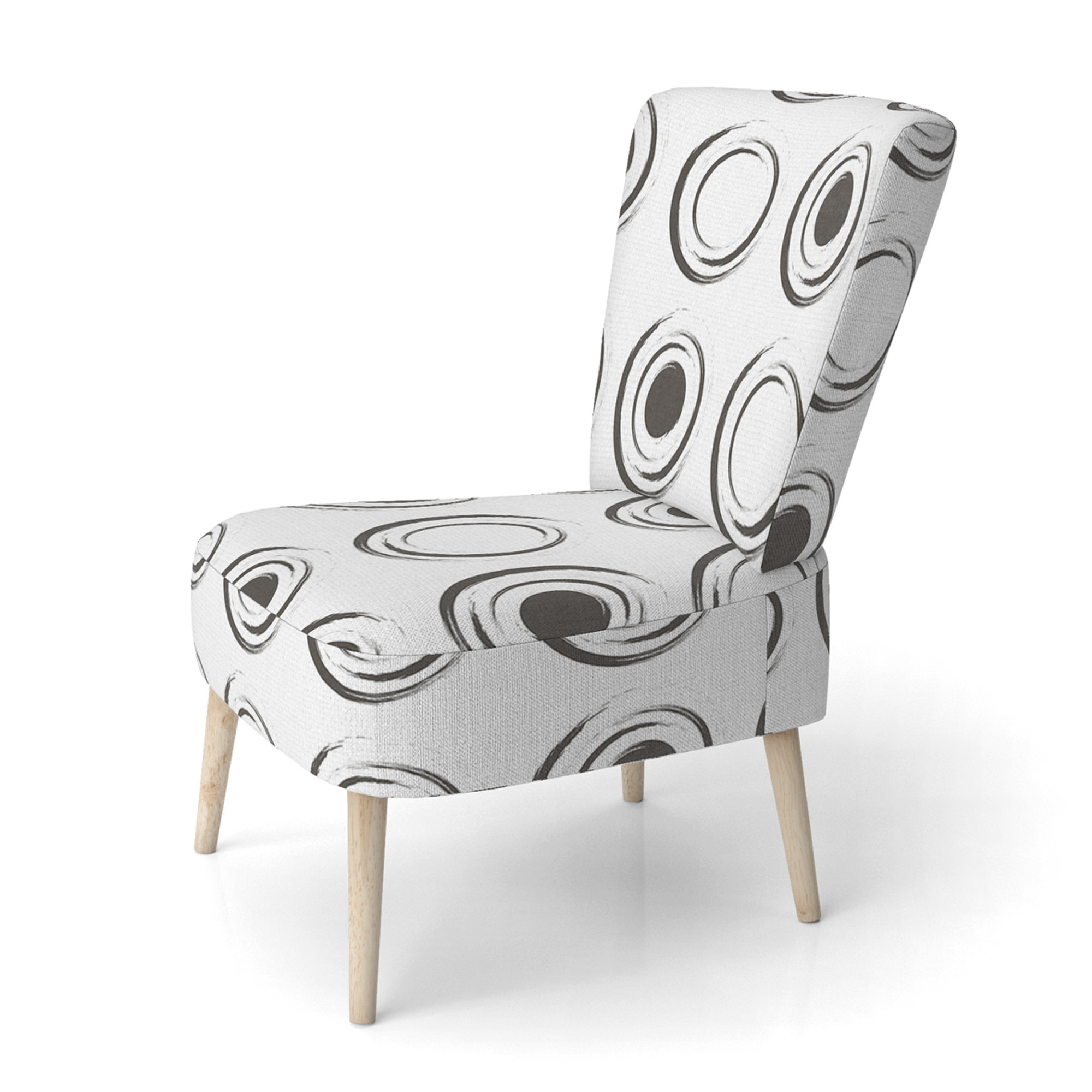 Orren Ellis Black Circle Pattern - Upholstered Patterned Accent Side ...