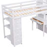 Harriet Bee Hayzlee Kids Twin Loft Bed with Storage Drawers ,Desk and ...