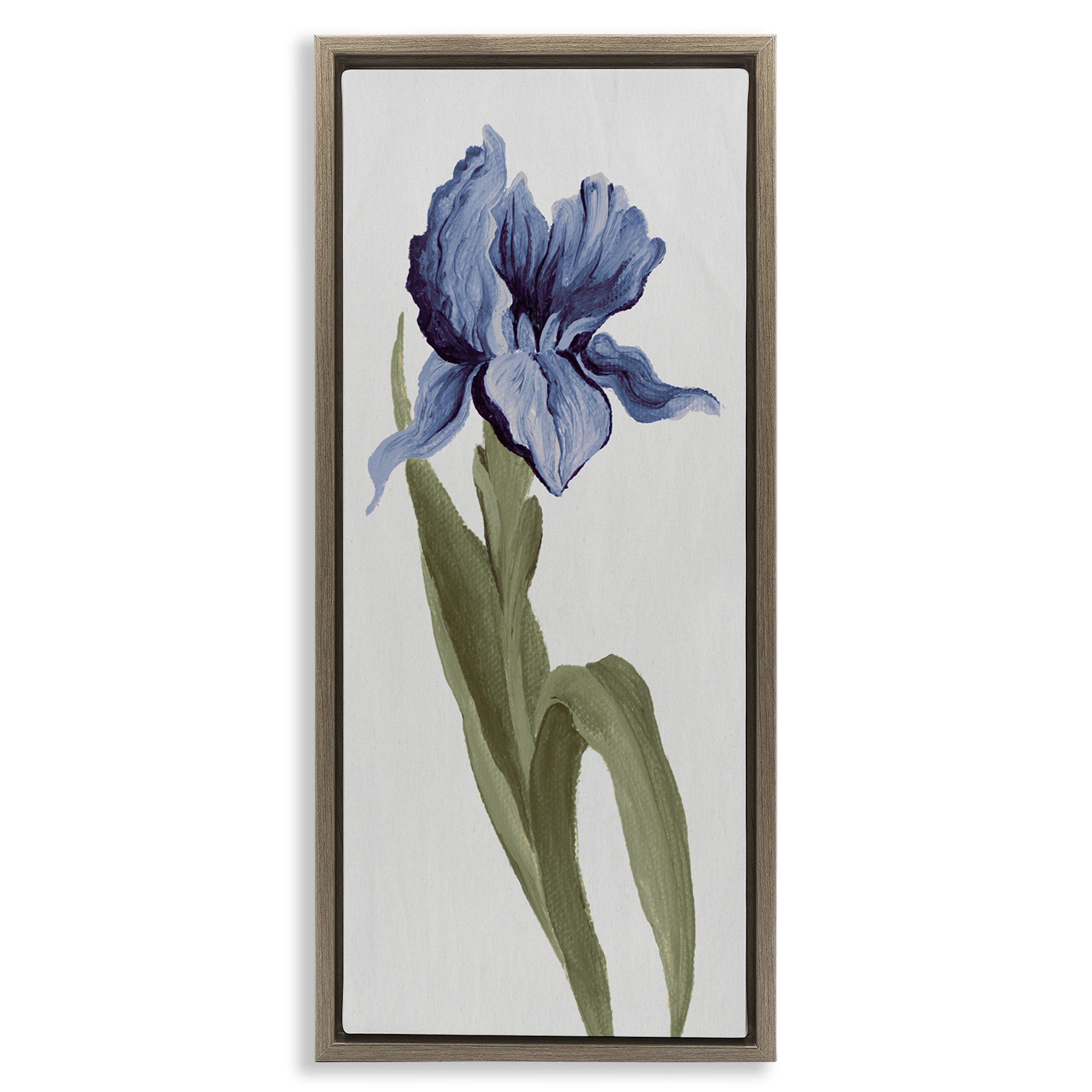 Red Barrel Studio® Blooming Blue Iris Framed Floater Canvas Wall Art by ...