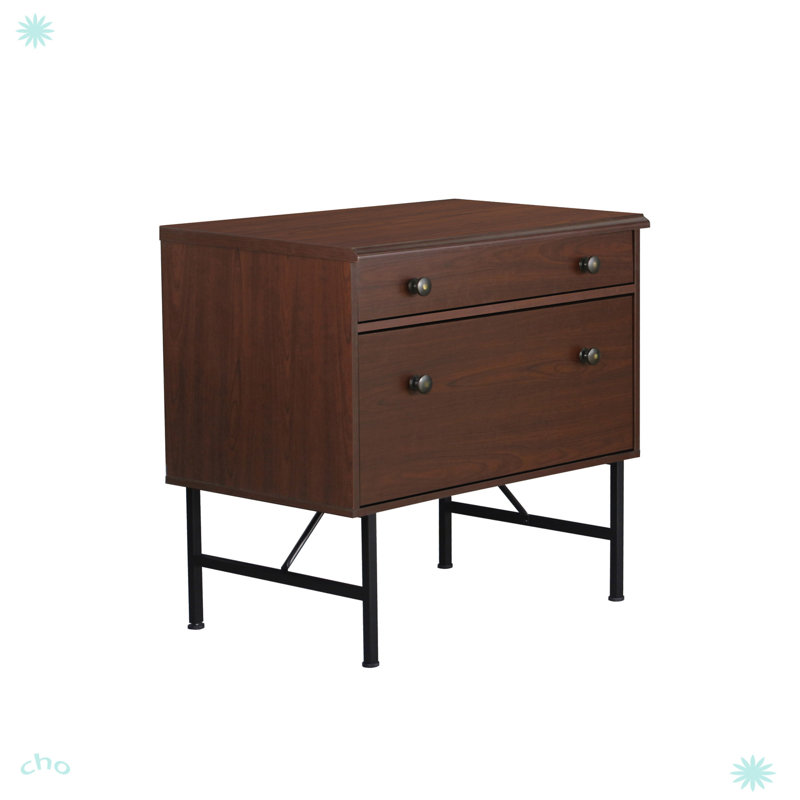 Lark Manor™ Cherry Wood File Cabinet With 2 Drawers | Wayfair