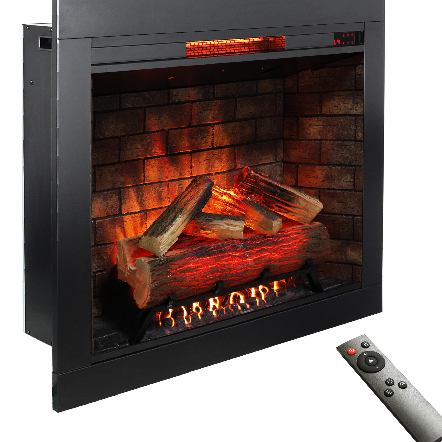 Latitude Run® 33 Inch Electric Fireplace Insert With Removable Trim ...