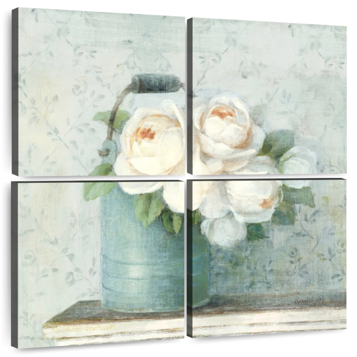 Lark Manor™ Harnek June Roses I White Blue | Wayfair
