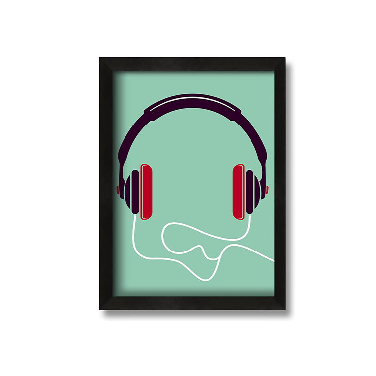 Ivy Bronx Retro Headset Framed Print | Wayfair.co.uk