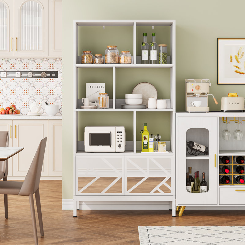 Latitude Run® 5-tier Bookcases With Doors, White | Wayfair