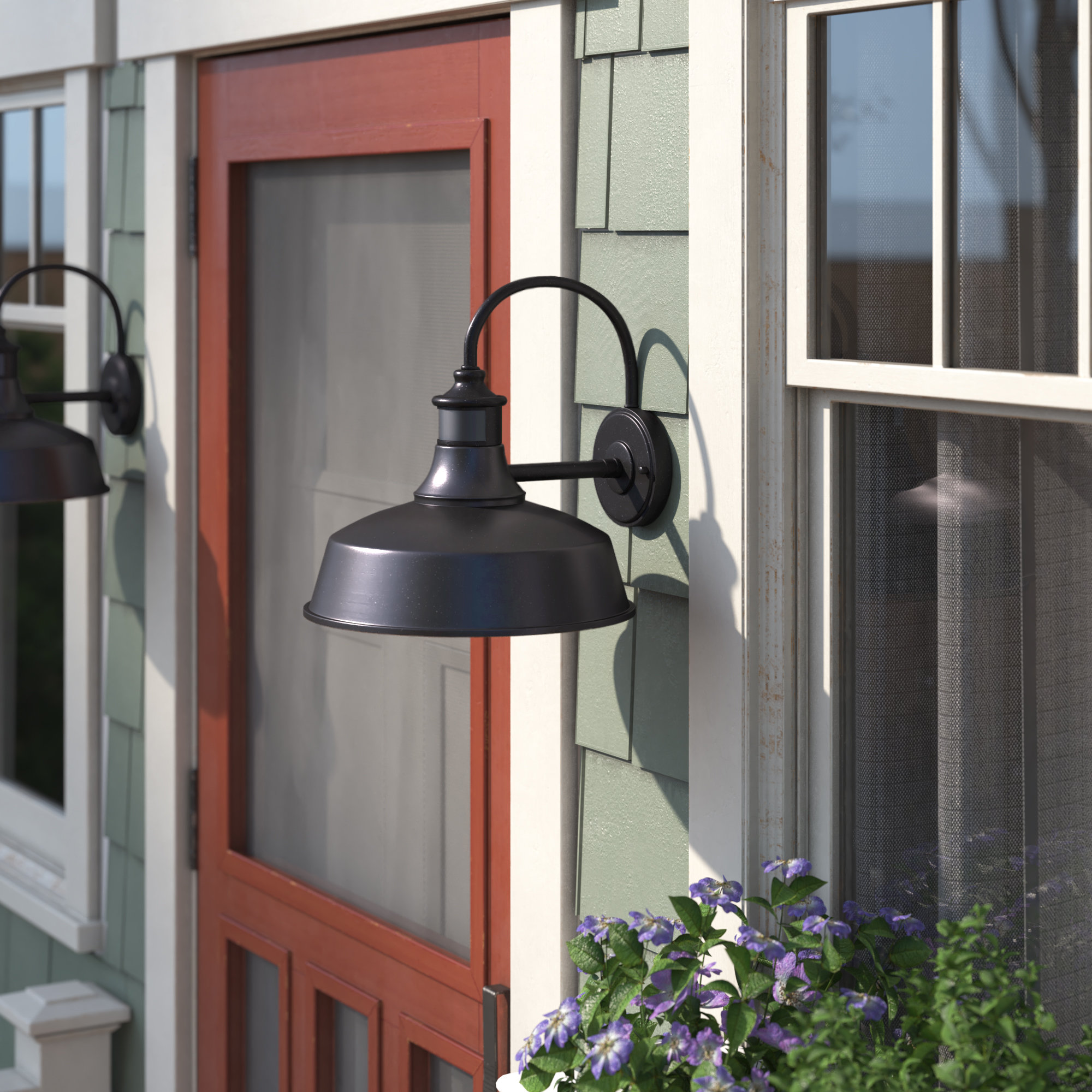 Andover Mills™ Gunnora 1 - Bulb Outdoor Barn Light with Dust to Dawn ...
